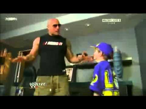 Raw 3 14 11 The Rock owns John Cena Little Kid (MattyB) (Justin Bieber ...