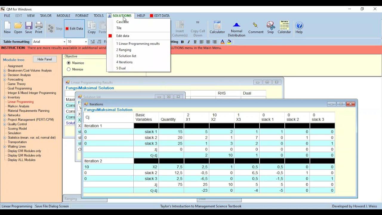 PENYELESAIAN CEPAT SOAL PROGRAM LINEAR MENGGUNAKAN POM QM!!! - YouTube