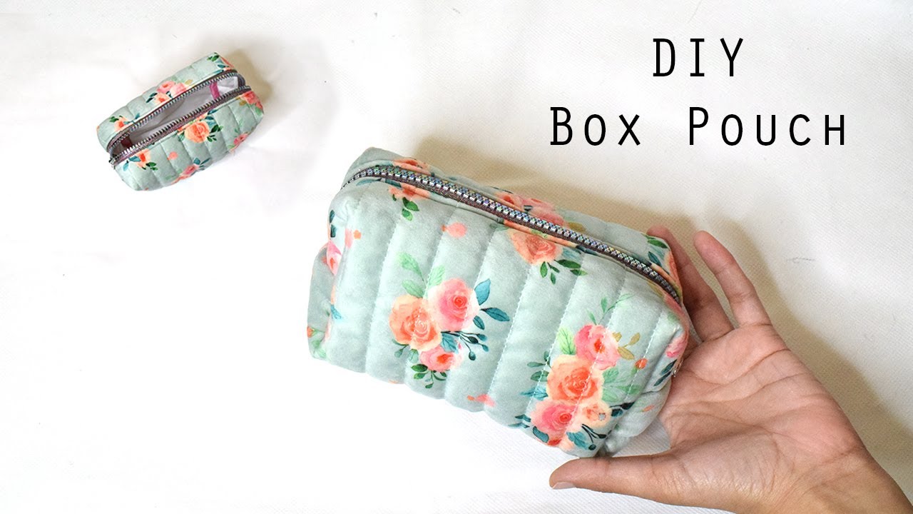 DIY Box Pouch with Lining | Very Easy Cosmetic bag | Sewing Tutorial ...