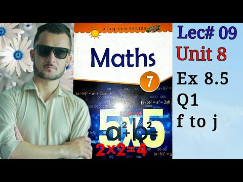 7th math unit 8 ex 8.5 Q1 part f to j Afaq Sun Series - YouTube