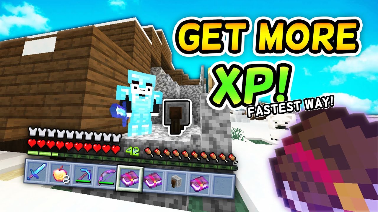 HOW TO GAIN MORE XP THE FASTEST WAY. (Minecraft Bedrock Edition 1.14 ...