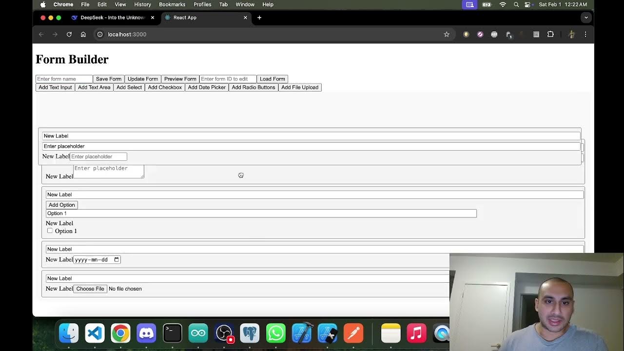 Using *DeepSeek* to create a FullStack Form-Builder - React.js + Laravel + PSQL - YouTube