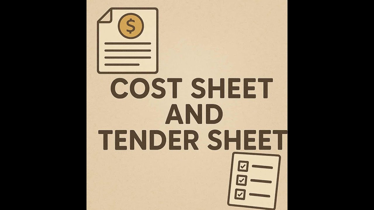 Cost Sheet and Tender Sheet( Part 1) - YouTube
