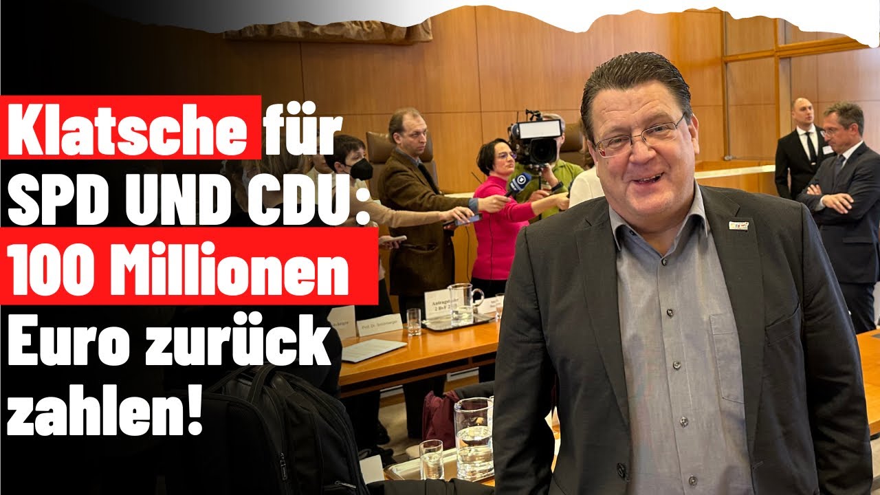 Klatsche für CDU und SPD: 100 Millionen Euro müssen zurück gezahlt werden! - YouTube