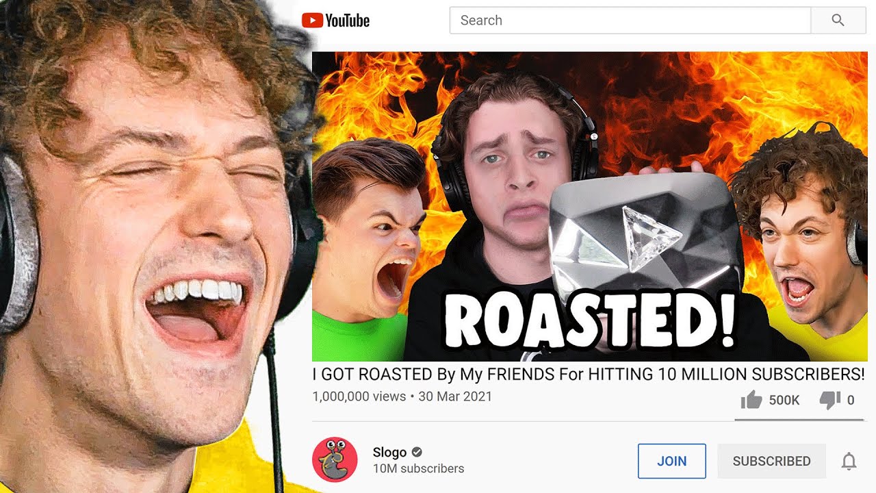 REACTING TO SLOGO'S 10,000,000 SUBSCRIBERS ROAST VIDEO! - YouTube