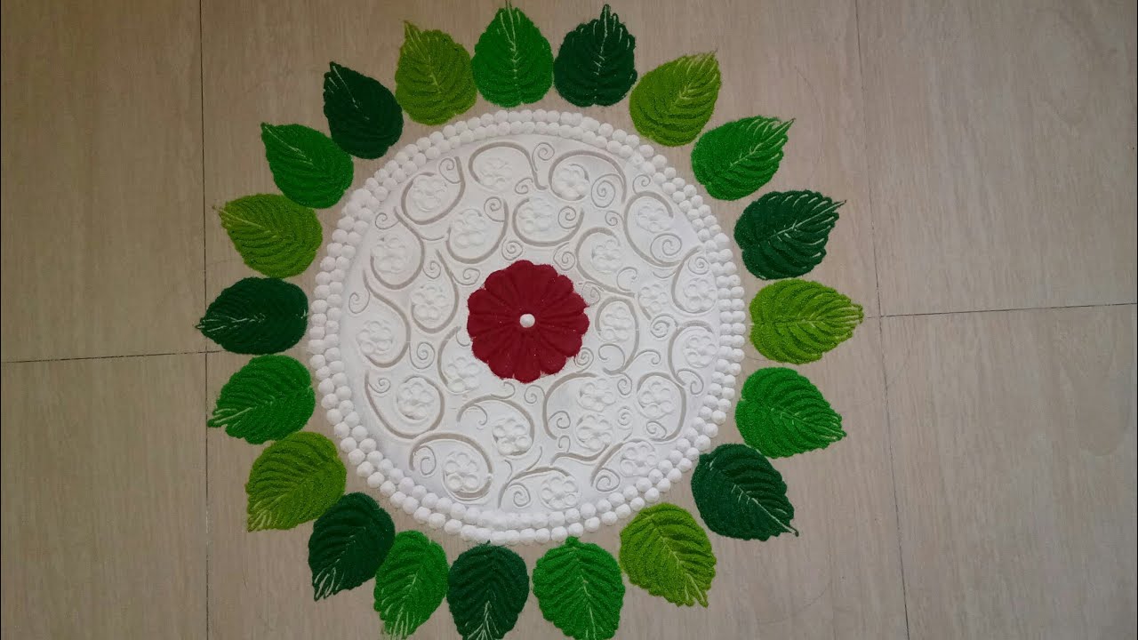 Easy and Simple rangoli design.Gojiri rangoli art. - YouTube