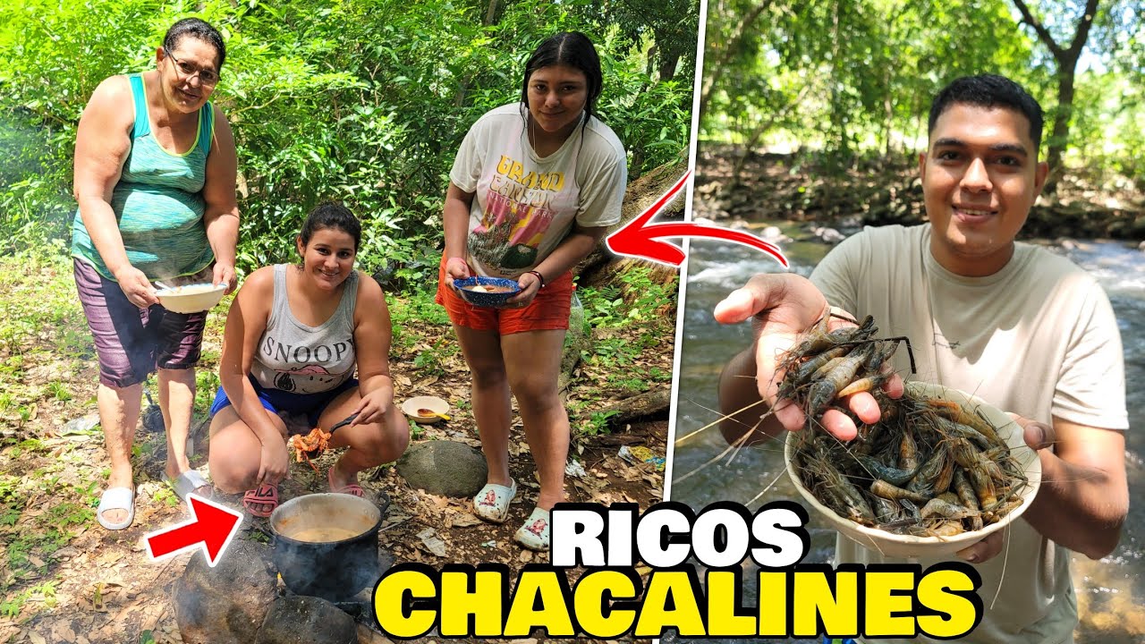COCINANDO EN EL RIO SOPA DE CHACALINES con HUEVO 🇸🇻 *NOS AGARRO EL AGUA ...