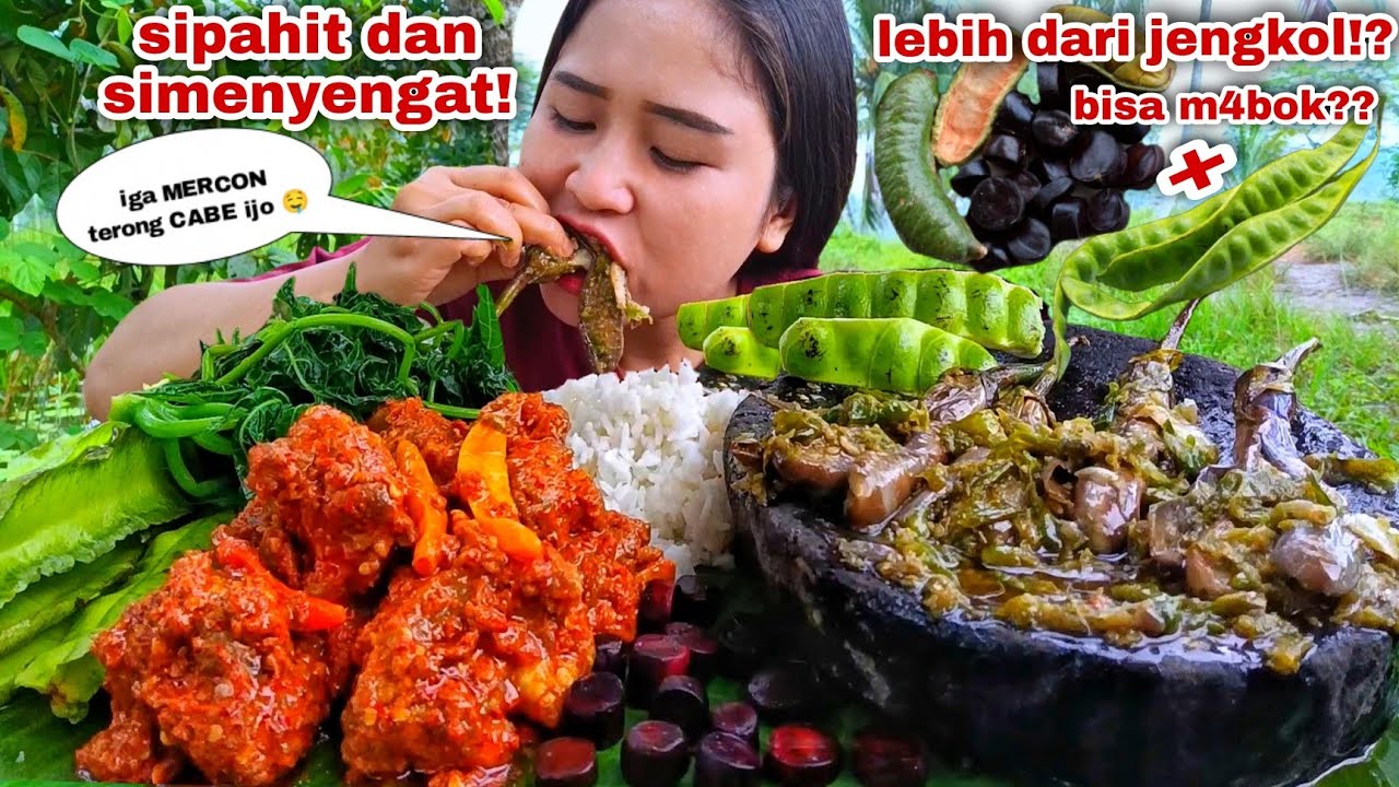LALAP KABAU⁉️ IGA MERCON PECAK TERONG CABE IJO LALAPAN MENTAH KABAU ...