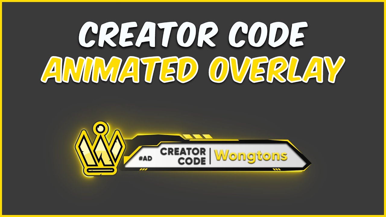 Fortnite Animated Creator Code Overlay - YouTube