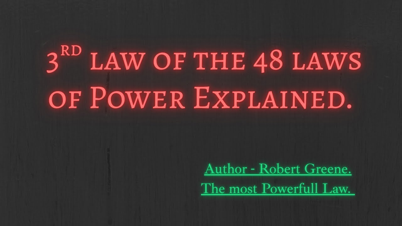 The 3rd Law of 48 Laws of Power | Hit List - YouTube