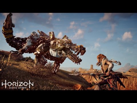 Horizon Zero Dawn ThunderJaw Battle - YouTube
