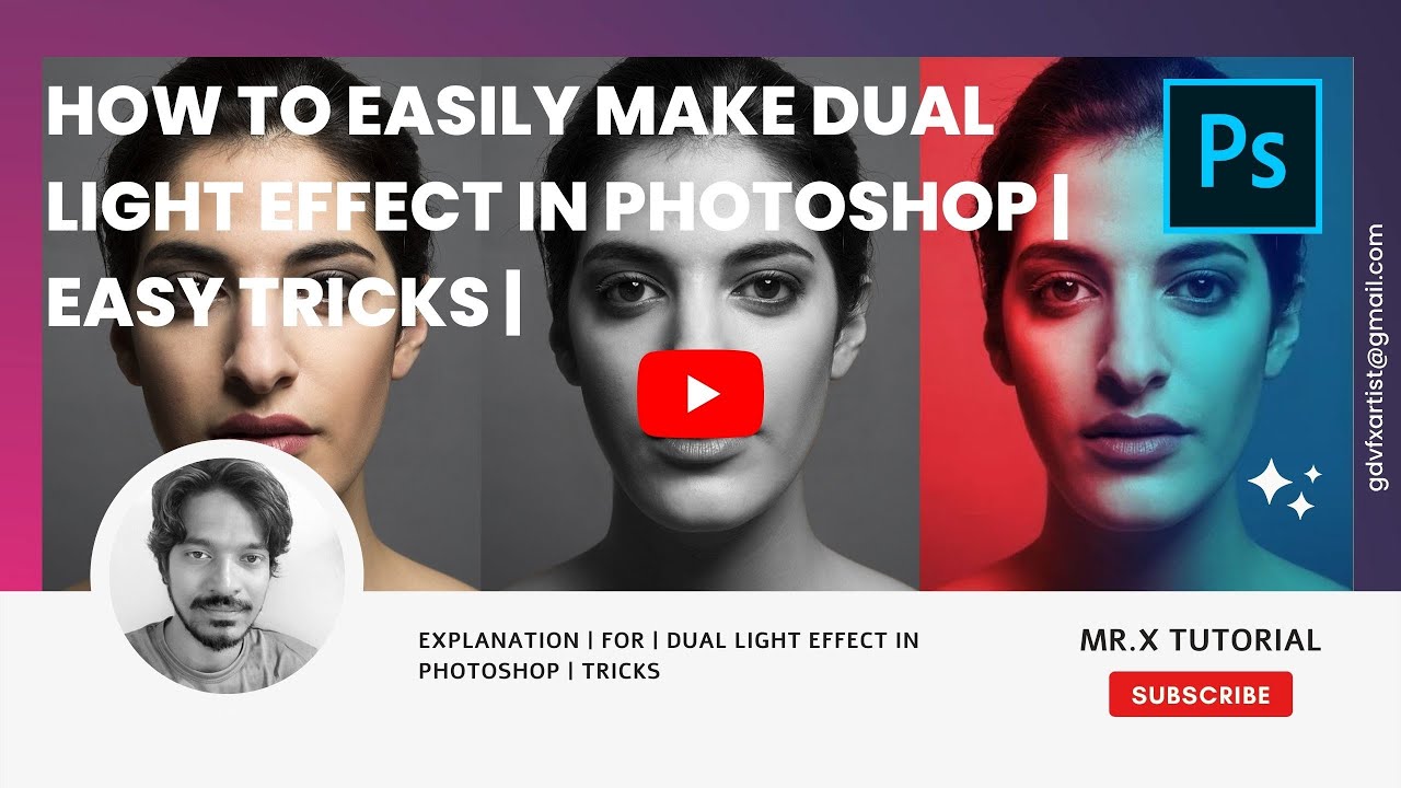 How to easily make dual light effect in photoshop | Photoshop Tutorial ...