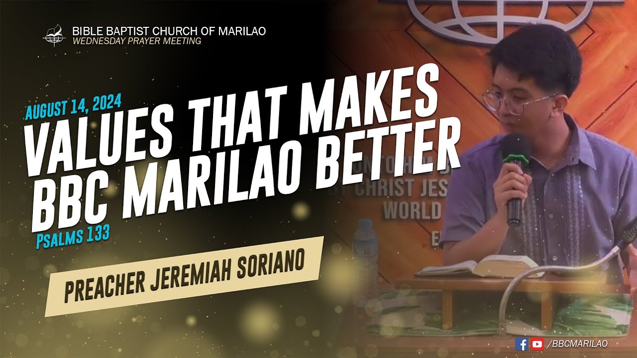Values that makes BBCMarilao Better - Preacher Jeremiah Soriano - YouTube