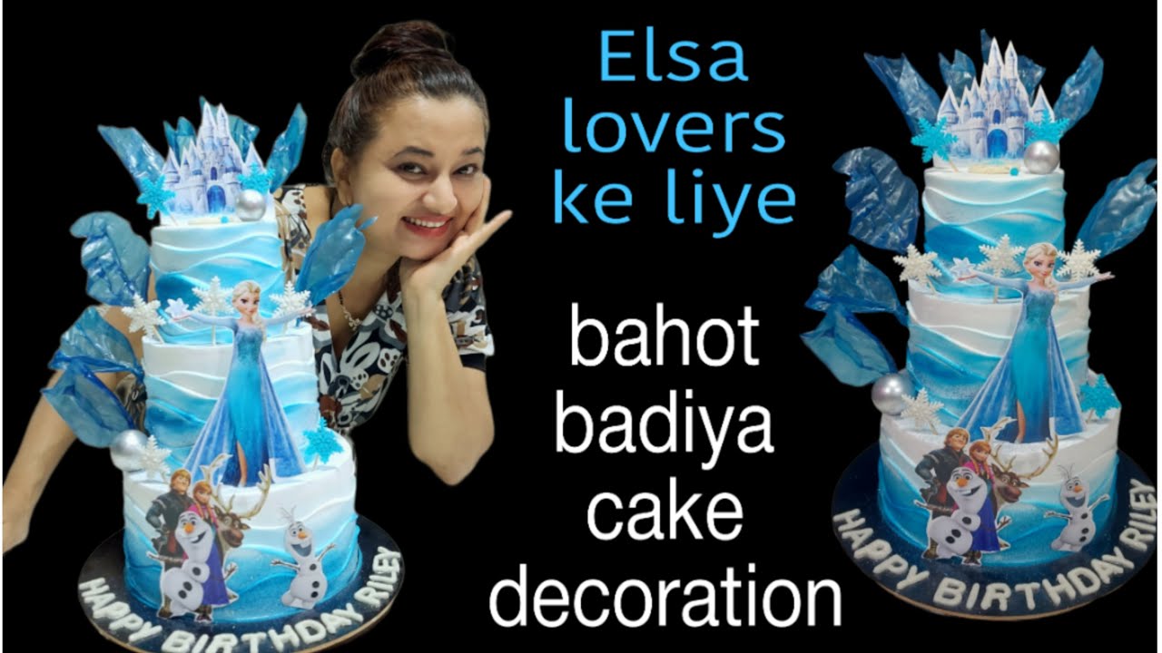 Elsa 3 Tier Cake Decoration | Elsa Cake Decorating Idea | Birthday Cake ...
