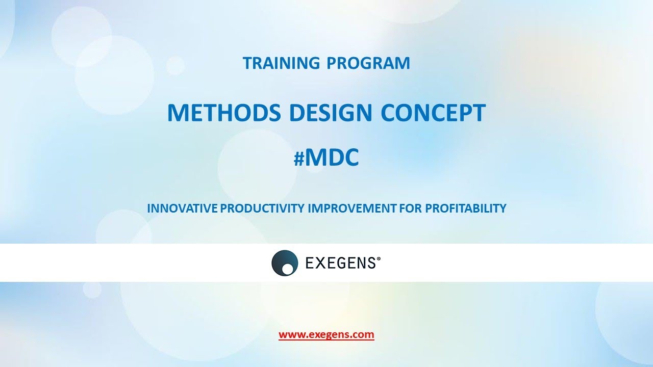 Methods Design Concept (MDC) Training Program by Exegens - YouTube