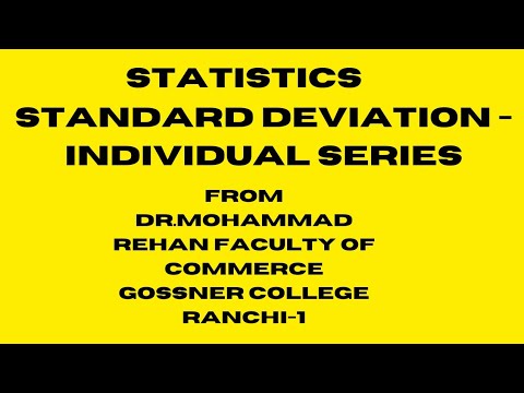 Standard Deviation { Individual Series } - YouTube