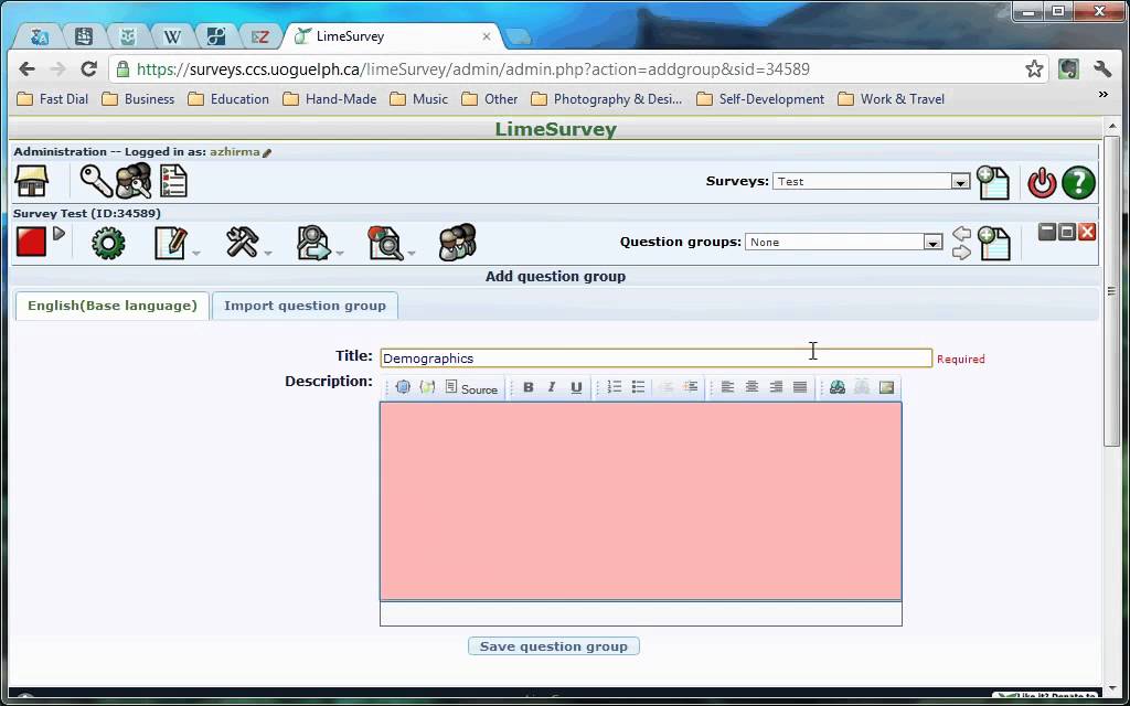 LimeSurvey How To Step 2 - YouTube