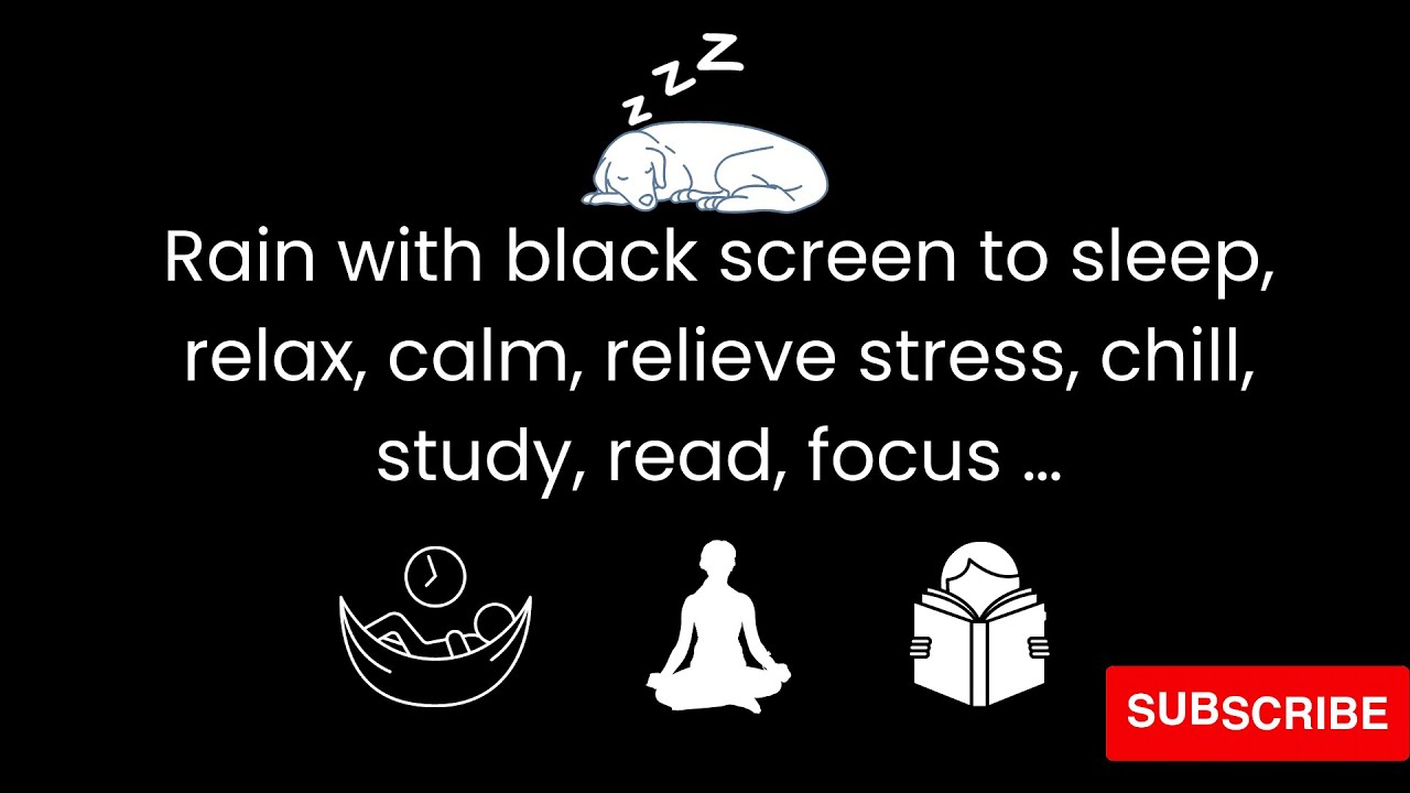 Rain with black screen to sleep, relax, calm, relieve stress, chill ...