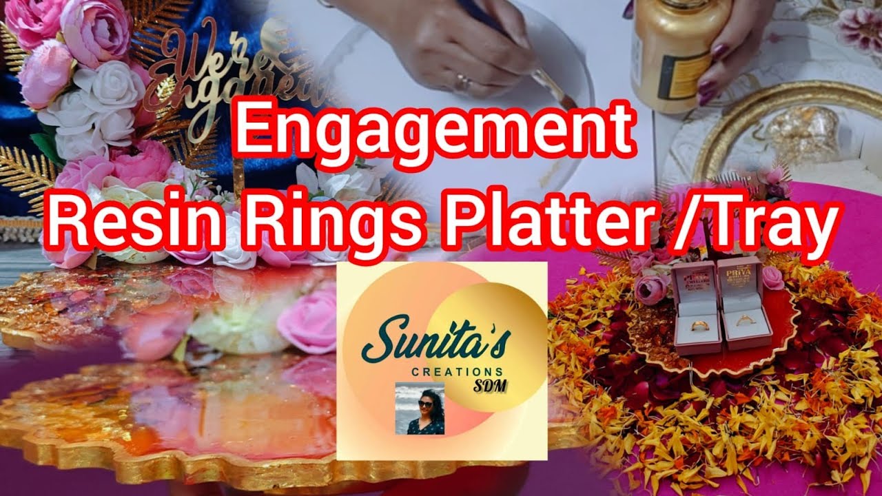 DIY Engagement Resin Rings💍Platter| Easy DIY For Wedding | Resin Rings ...