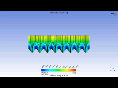 Evolution of wall shear streamlines in tubercled airfoil - YouTube