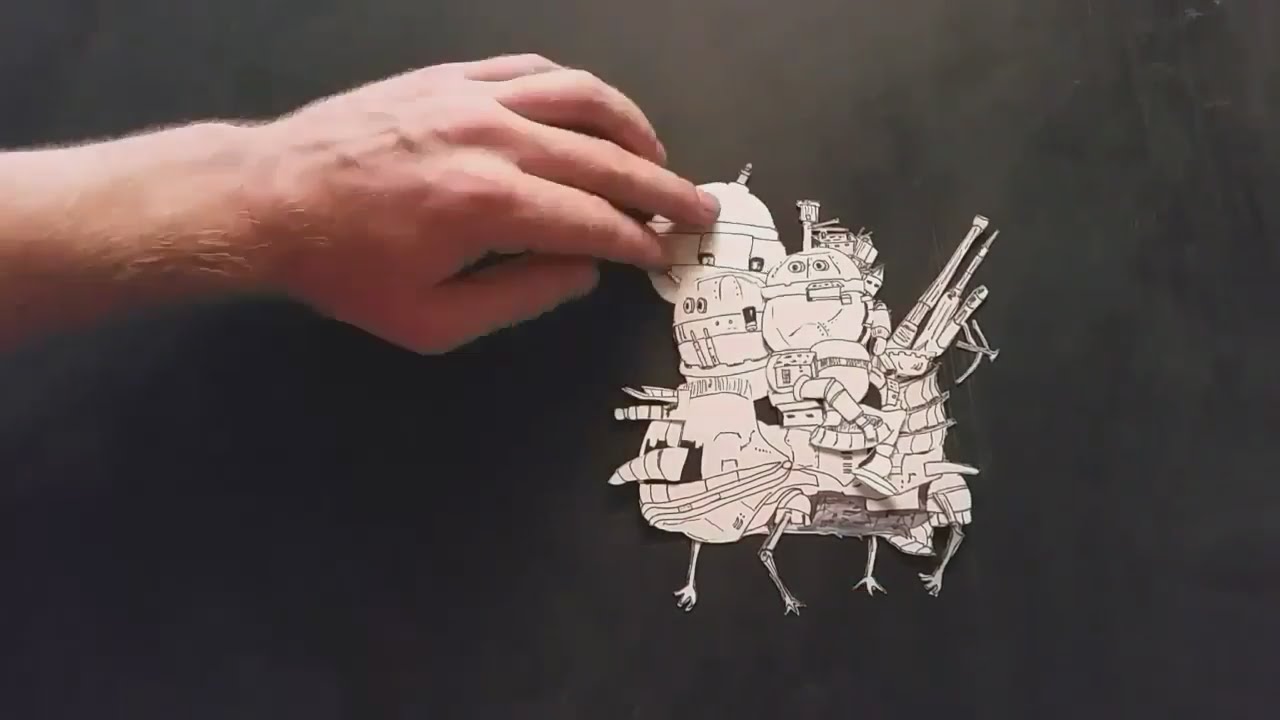Anime stop motion: Howls paper castle - YouTube
