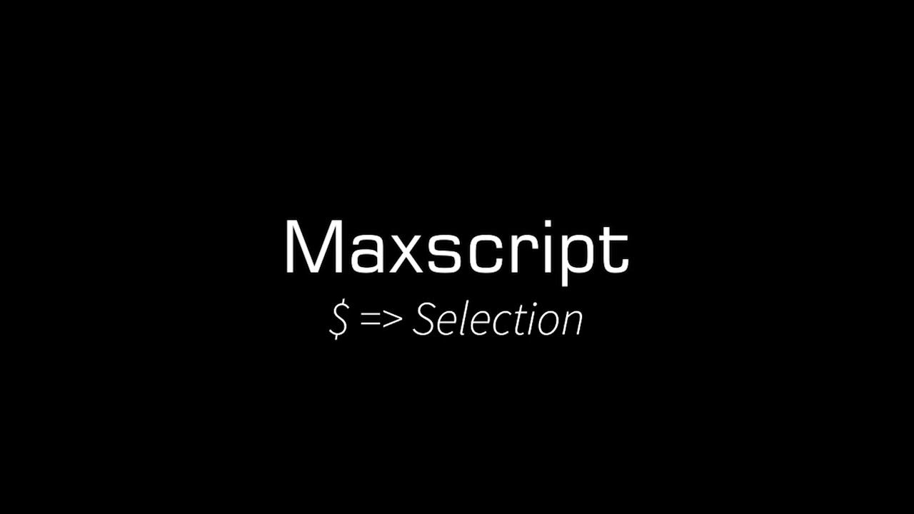 Maxscript: Using the $ sign! - YouTube