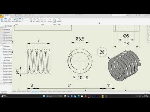 Pembuatan Part Spring Menggunakan Autodesk Inventor - YouTube