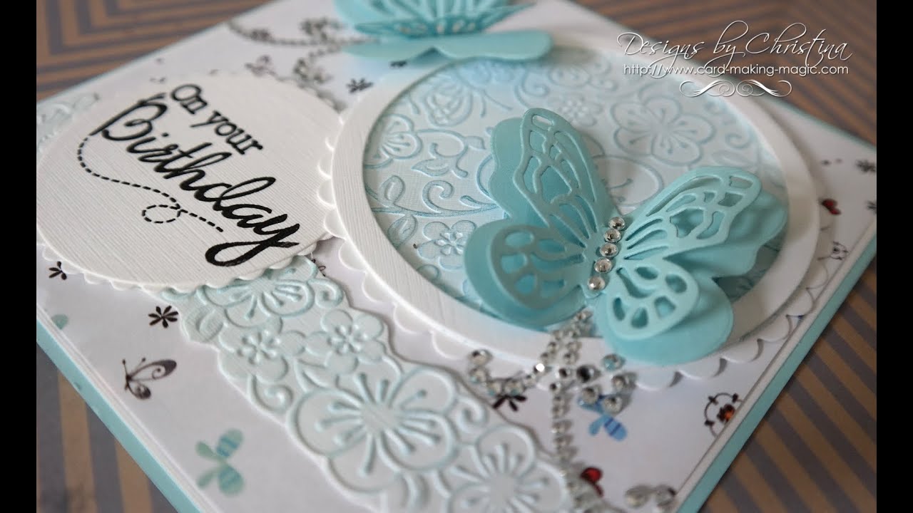 Floral Flutter Embossing Folder & Stamp Card 1 - YouTube