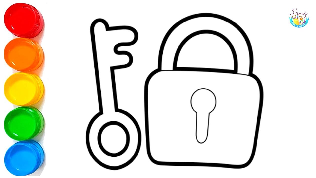 Lock and Key Drawing,Painting and Coloring for kids Toddlers | How to ...