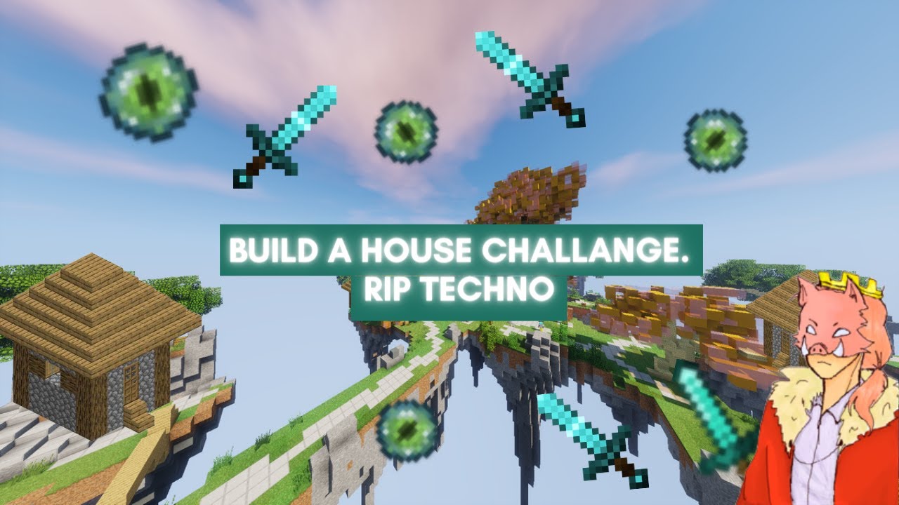 Technoblade Build a house Skywars Challange. (I met a friend.) - YouTube