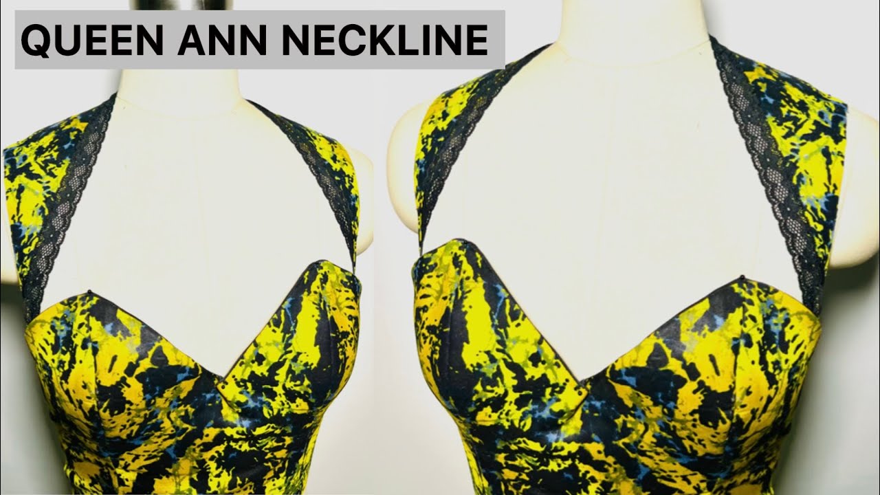 How to Cut and sew a Stylish Bustier Blouse with Queen Ann neckline ...