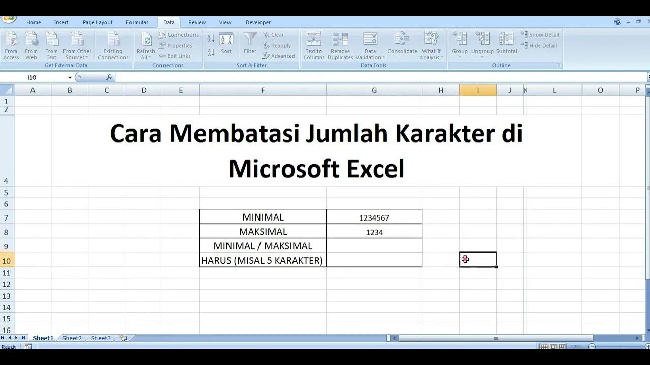 Cara Membatasi Jumlah Karakter di Microsoft Excel - YouTube
