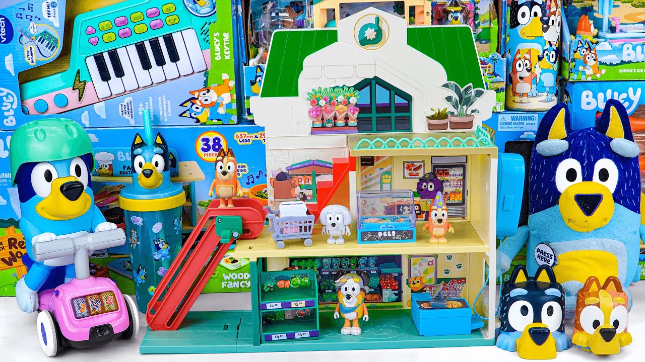 Bluey Toy Collection Unboxing Review | Bluey Supermarket Playset ...