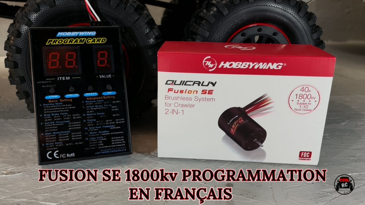 Hobbywing Quicrun 2-en-1 Fusion SE 1800kv Programmation (en français ...