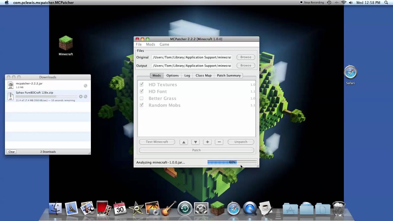 How to intall texture packs with mc patcher on a mac - YouTube