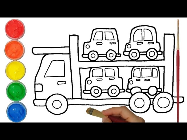 How To Draw Car Carrier Truck Coloring Pages For Kids Cement Mixer