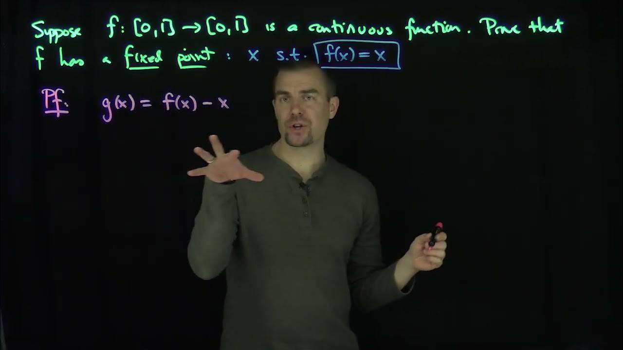 A Fixed Point Theorem Using the Intermediate Value Theorem - YouTube