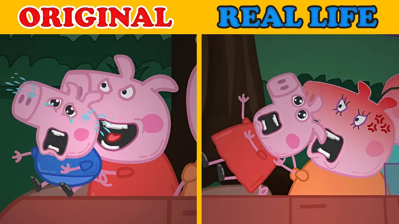 George Pig Accidental Fall ! - Peppa Pig Original vs Real life | Peppa ...