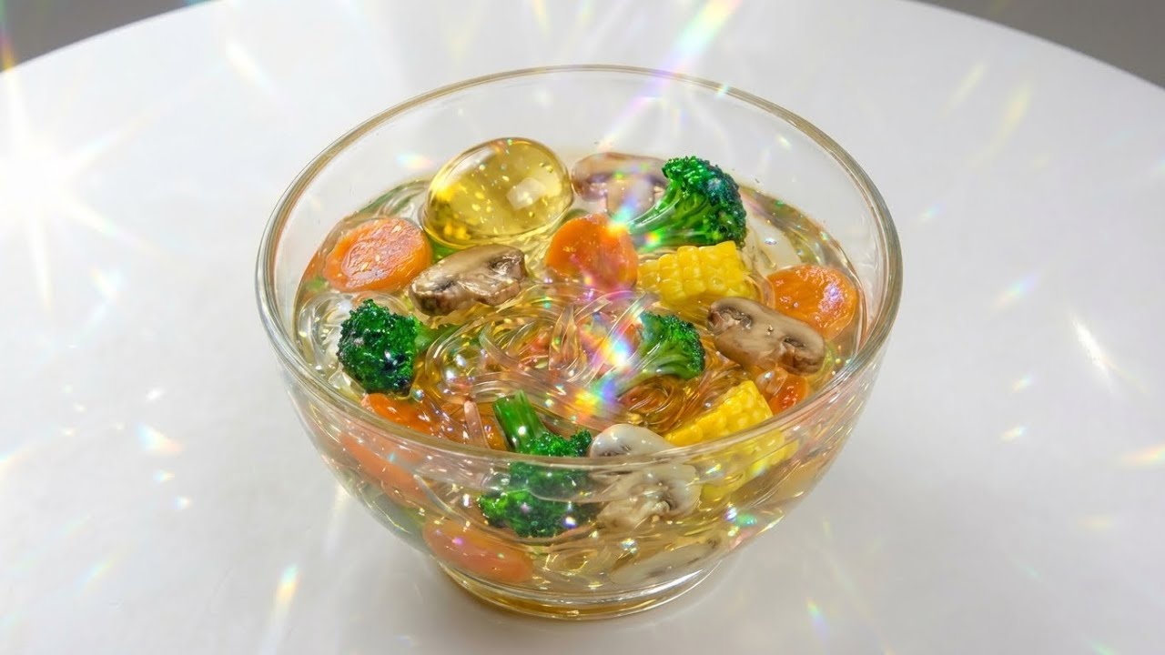 ASMR Glass Veggie Ramen 🍜 Harvesting & Eating Crystal Vegetables - YouTube