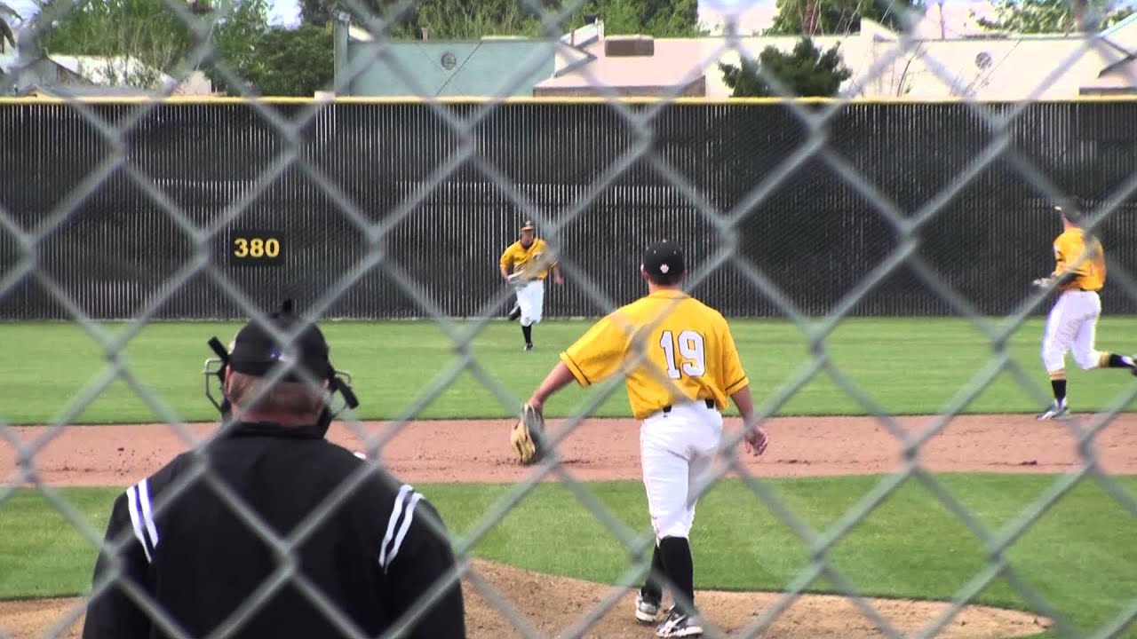 COS Baseball 2012: Alex Giltmier with a hard single through the box vs ...