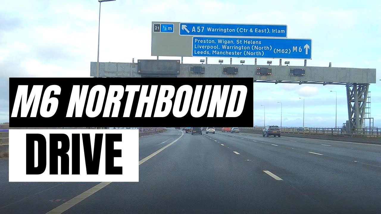 M6 Northbound Junction 19-21A | Thelwall Viaduct - YouTube