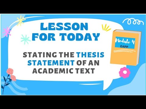 EAPP(Stating the Thesis Statement of an Academic Text) - YouTube