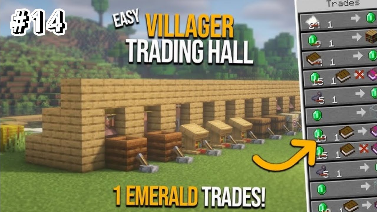 Survival Series Ep. 14 – Easy Villager Trading Hall Build - YouTube
