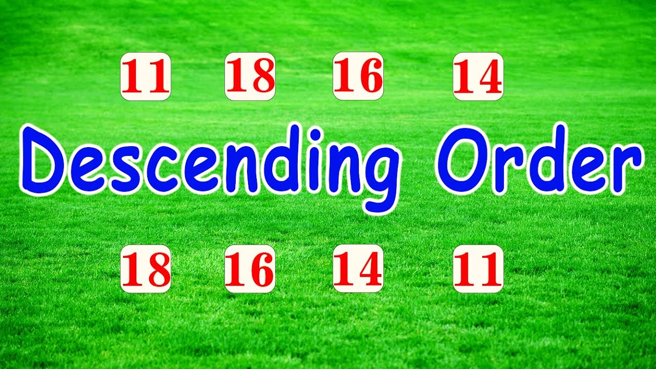 Descending Order 11 To 20 YouTube