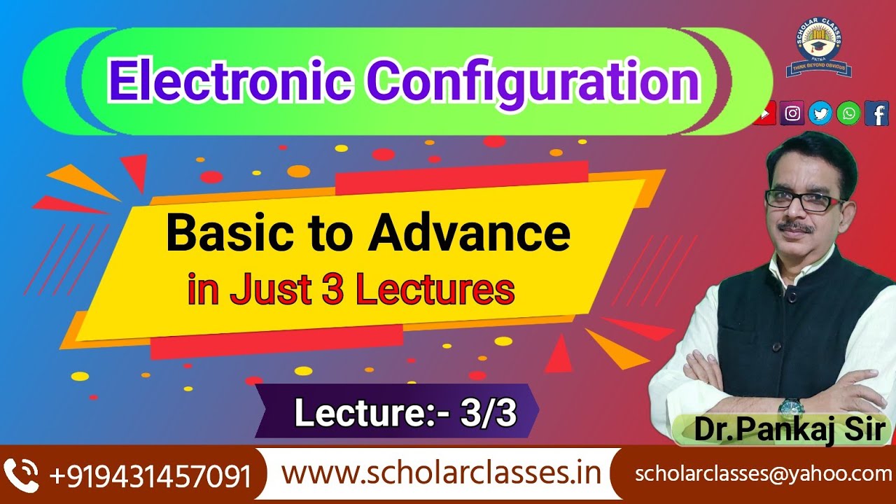 Electronic Configuration : Advance ll Part-3 ll Dr.Pankaj Sir - YouTube