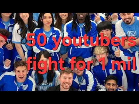 reacting to 50 youtubers fight for 1 million dollars - YouTube