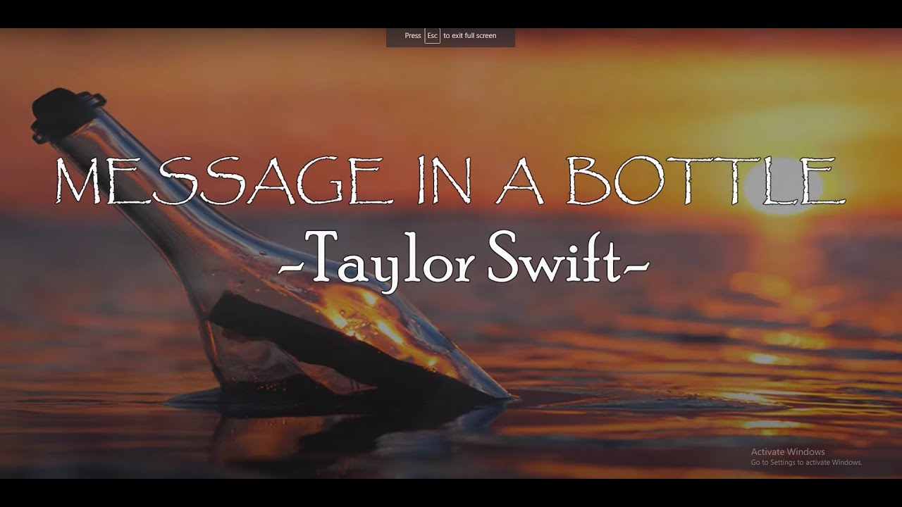 Message In A Bottle - Taylor Swift | Vietsub + Lyrics | - YouTube