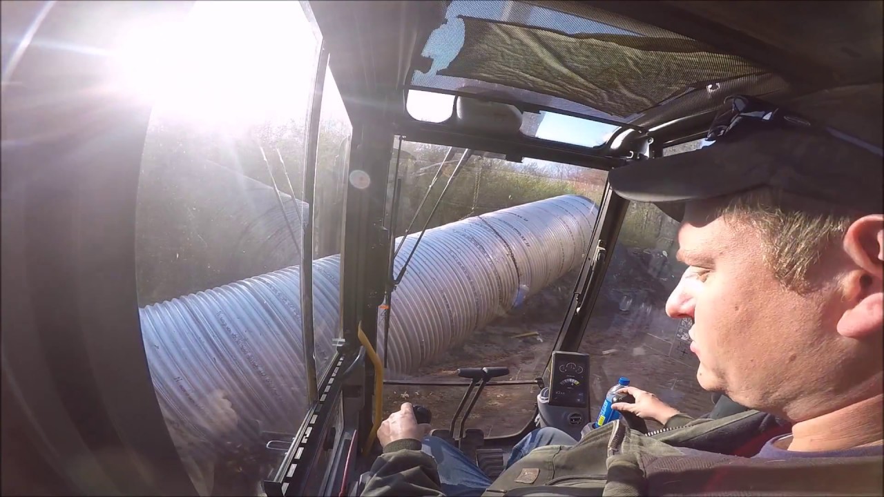 Setting A 72" Culvert Pipe - YouTube