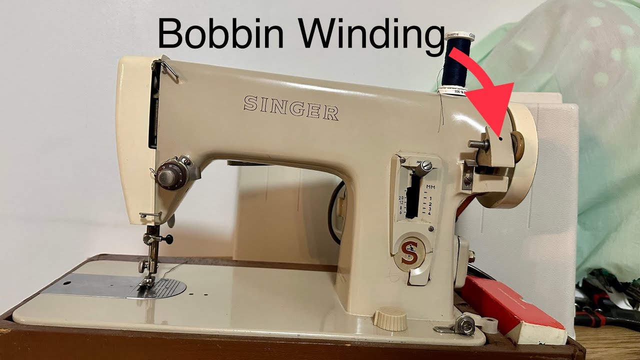 Singer 293B Sewing Machine: Winding The Bobbin - YouTube