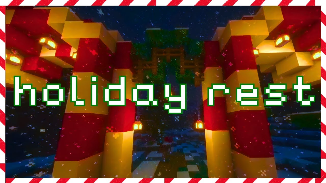 fade into christmas calm… snowy minecraft night + soft winter ambience ...